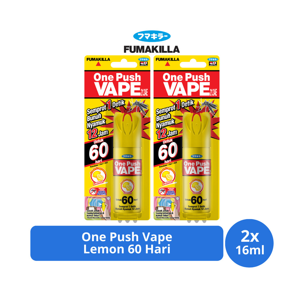 Jual FUMAKILLA One Push Vape Lemon 60 Hari 16ml x 2 pcs | Shopee Indonesia