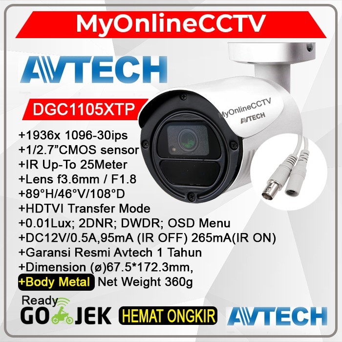 Jual Produk Ready DGC-1105 Kamera CCTV Avtech Outdoor DGC1105 2MP Original Body Besi | Shopee ...