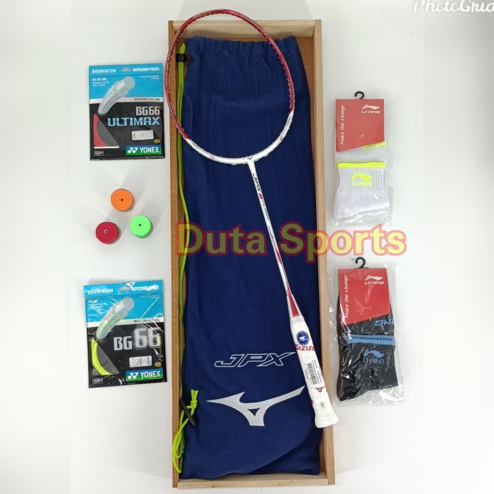 Jual RAKET BADMINTON MIZUNO JPX 8 FLASH+SENAR+PASANG+GRIP+SABLON LOGO ...