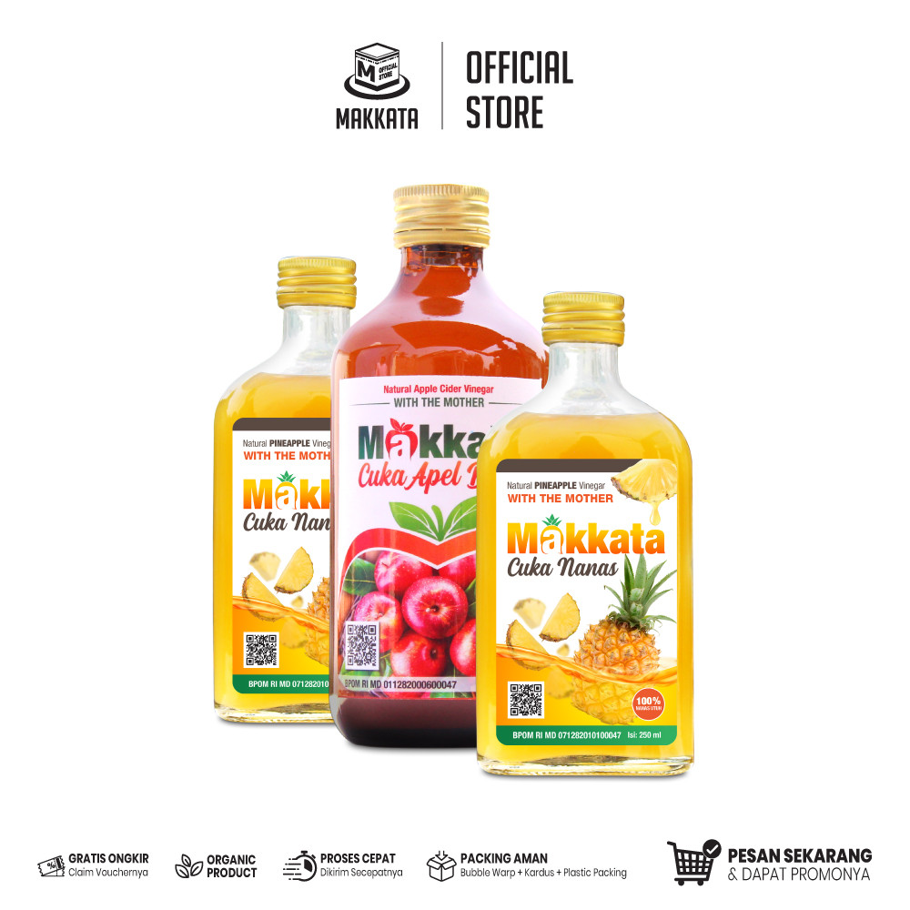 Jual MAKKATA Paket Cuka Apel Premium 330ml Dan Cuka Nanas Premium 250ml ...
