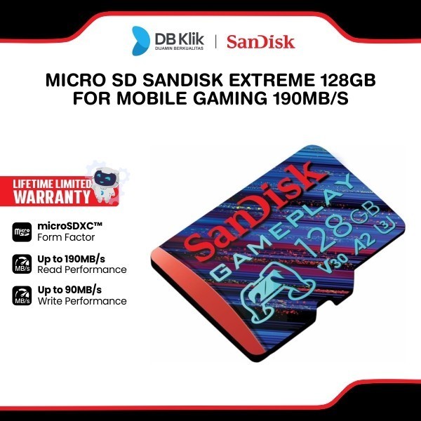 Jual Sandisk Micro Sd Extreme 128Gb For Mobile Gaming 190Mb/S (Sdsqxaa-128G-Gn6Xn) | Shopee ...