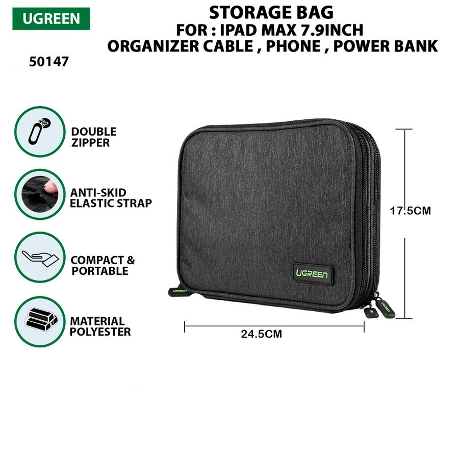 Jual Ugreen Organizer Storage Bag Double Layer Gray - Travel Bag (50147 ...