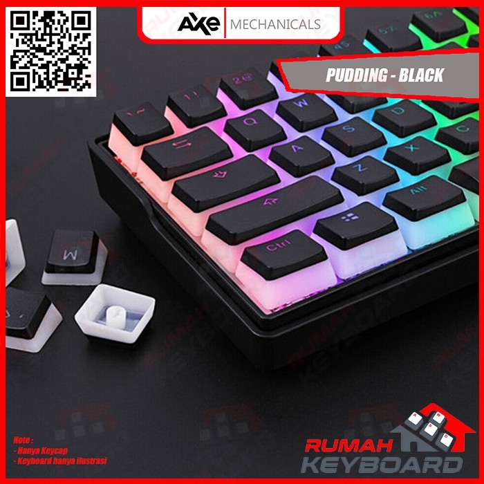 Jual Keycap - Keycaps - Oem - Pudding Black - Pbt - Rgb - See Through ...