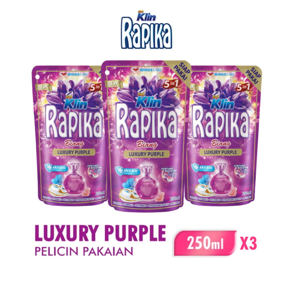 Jual Rapika Biang Pewangi Pakaian Ungu Luxury Purple Pouch 250ml x 3 ...