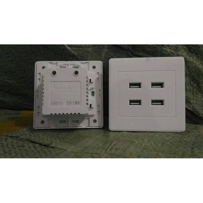 Jual Faceplate Usb 4 Port Adapter - Stop Kontak Panel Dinding Atau ...