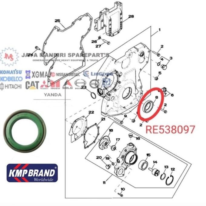 Jual Genuine Seal kruk as depan front crankshaft seal RE538097 jhon ...
