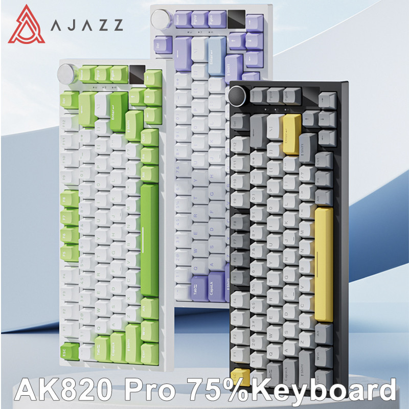 Jual Ajazz Ak820 Pro RGB Tri-Mode Gaming Mechanical Keyboard 82 Key Bluetooth 2.4GHz Wireless ...