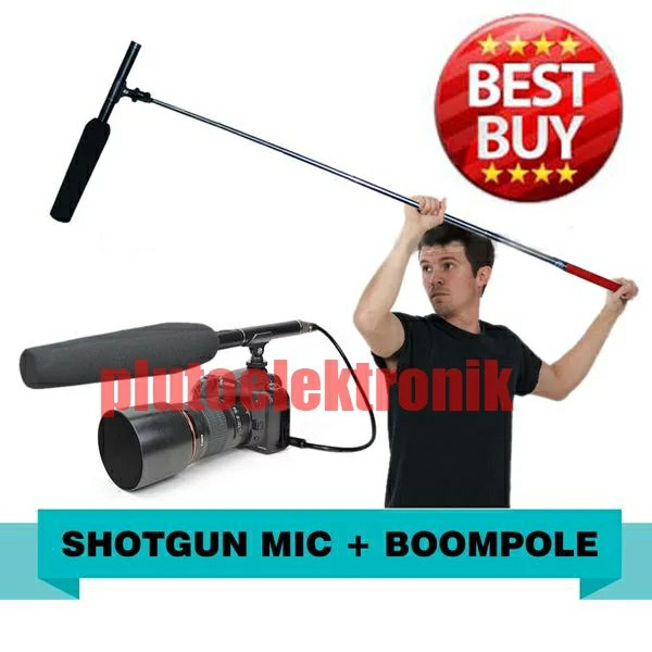 Jual HARGA DISC - Mic Shotgun + Boom Pole Stereo | Shopee Indonesia