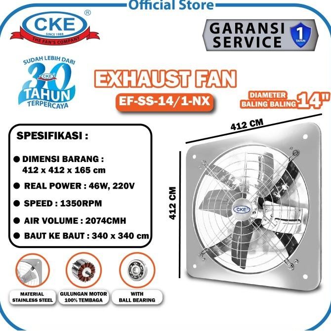 Jual Exhaust Fan CKE Stainless EF-SS-14/1-NX 14 Inch Kipas Angin Dinding | Shopee Indonesia