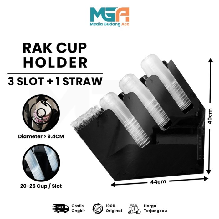 Jual Mantab Rak Paper Cup 3 + 1 Slot Straw 2Mm 3Mm Coffee Holder ...