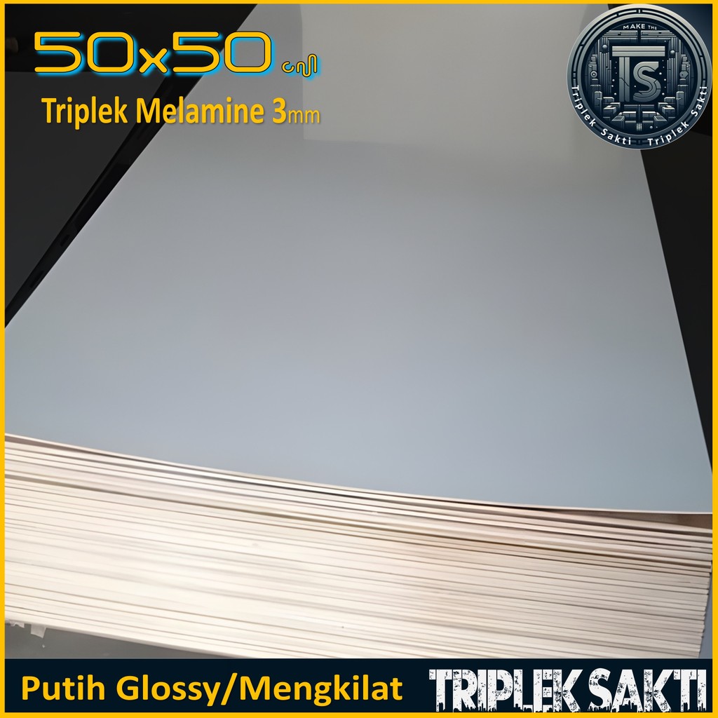 Jual Triplek Melamin Glossy 3mm 50x50 cm | ISI 2 LEMBAR | 1 Muka 50 x ...