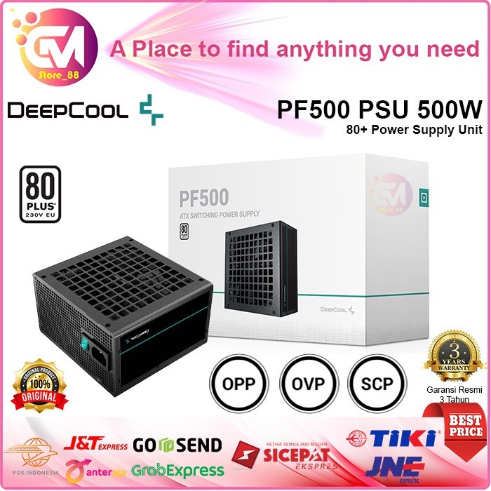Jual HARGA DISC - DEEPCOOL PSU PF500 500Watts 80+ PF 500 PF-500 Flat ...