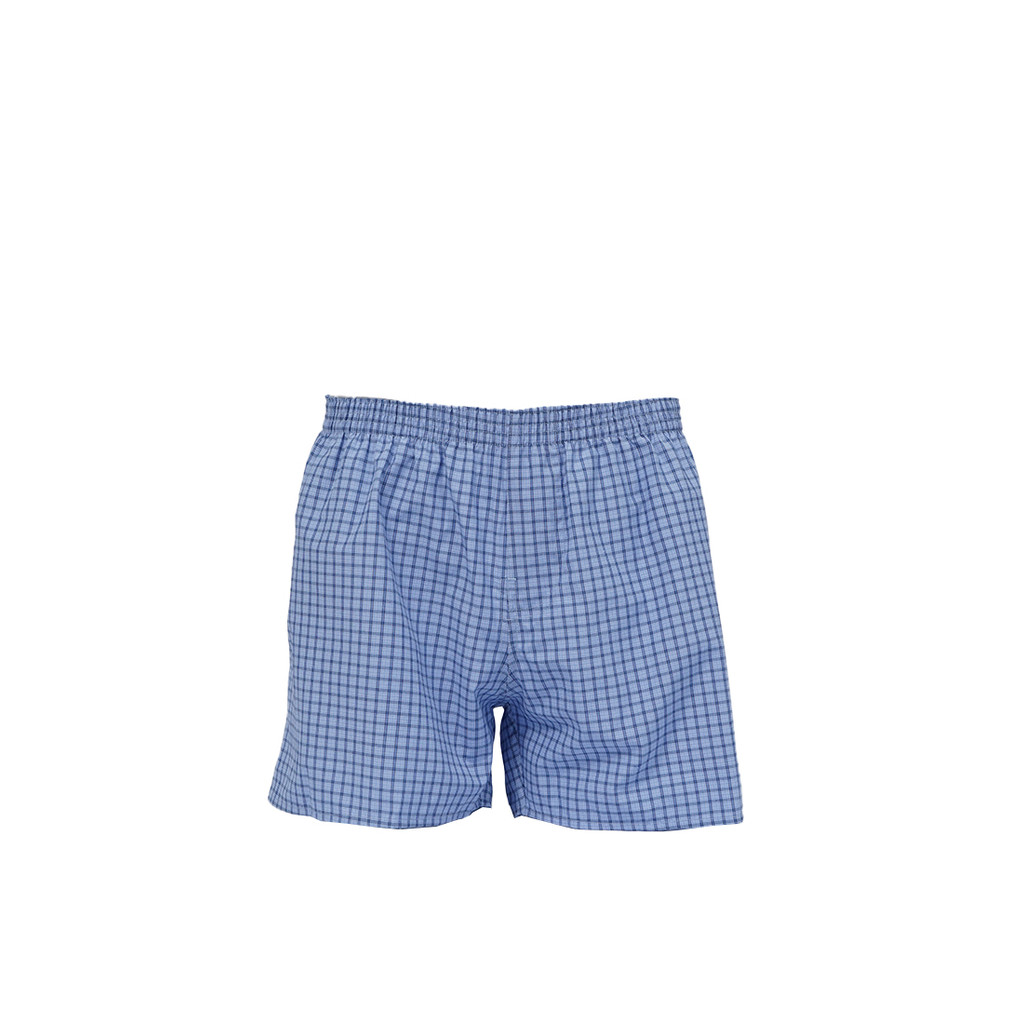 Jual Executive Checked Boxer Blue | Shopee Indonesia