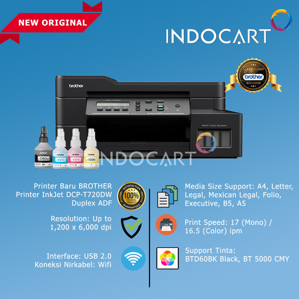 Jual Printer DCP-T720DW T720 Ink Tank Multifunction Wifi Duplex ADF ...