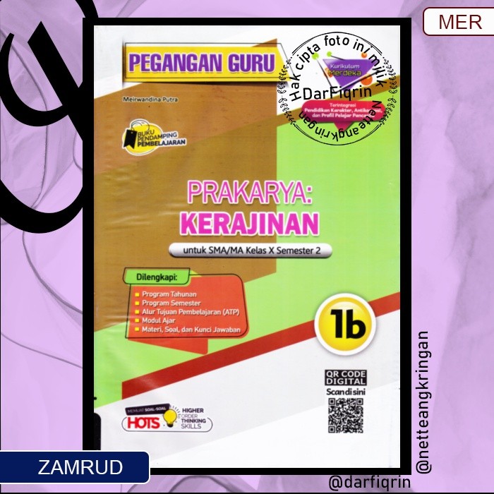 Jual Pegangan Guru Prakarya: Kerajinan Kelas 10 Semester 2-SMA/MA KURMER Kurikulum Merdeka ...