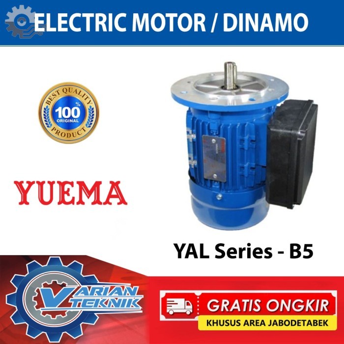 Jual Dinamo / Electric Motor / Induction Motor YUEMA YAL B5 4P 1,5KW/2HP 1 (Dual Capacitor)Phase ...