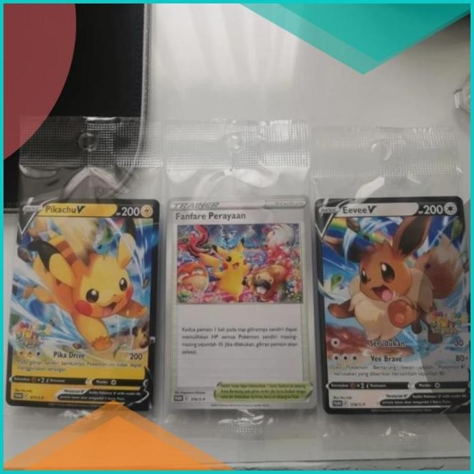 Jual Pokemon Card Indonesia Limited ( Pikachu V Fanfare Perayaan Eevee V) | Shopee Indonesia