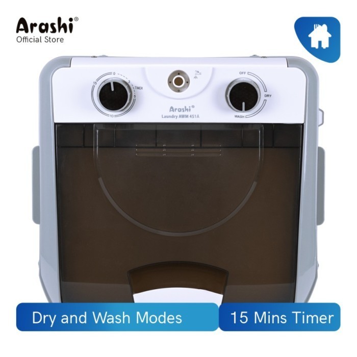 Jual Arashi Portable Washing Machine Awm451A Mesin Cuci Ni 4,5 Kg ...
