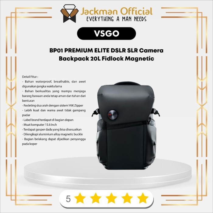 Jual VSGO BP01 PREMIUM ELITE DSLR SLR Camera Backpack 20L Fidlock Magnetic | Shopee Indonesia