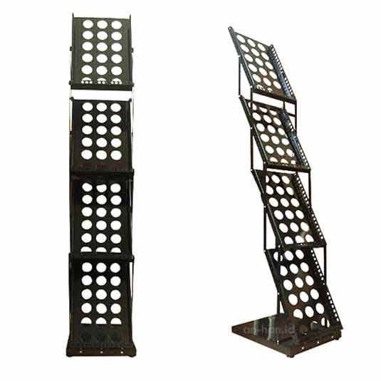 Jual Rak Brosur Lipat, Rak Brosur Susun, Rak Brosur Besi 4 Susun Hitam ...