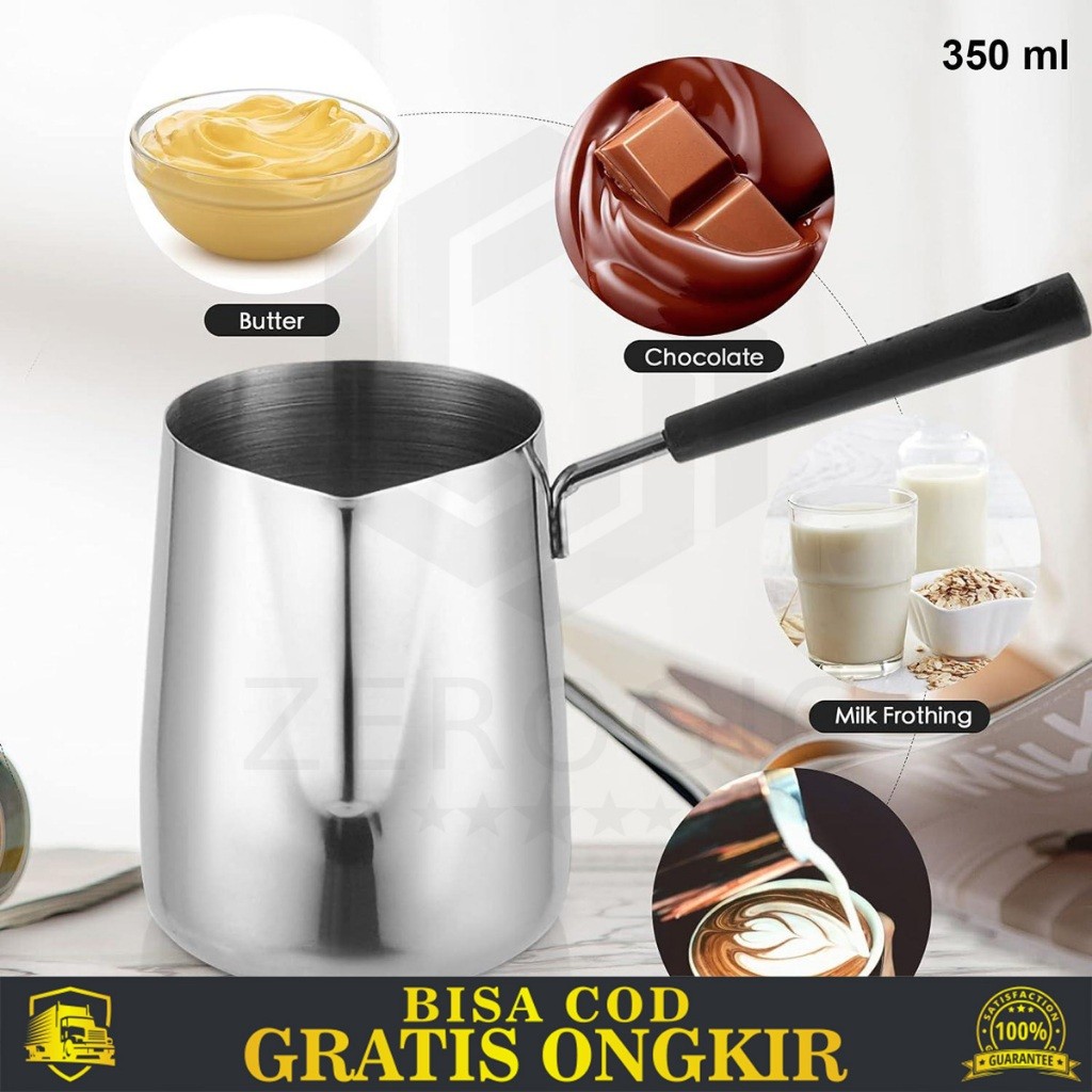 Jual MILK JUG GELAS COFFEE STAINLESS STEEL LONG HANDLE CUP LATTE ART ...