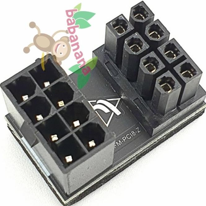 Jual socket - PCIE 8 pin vga 180 degree adapter elbow siku socket vga ...