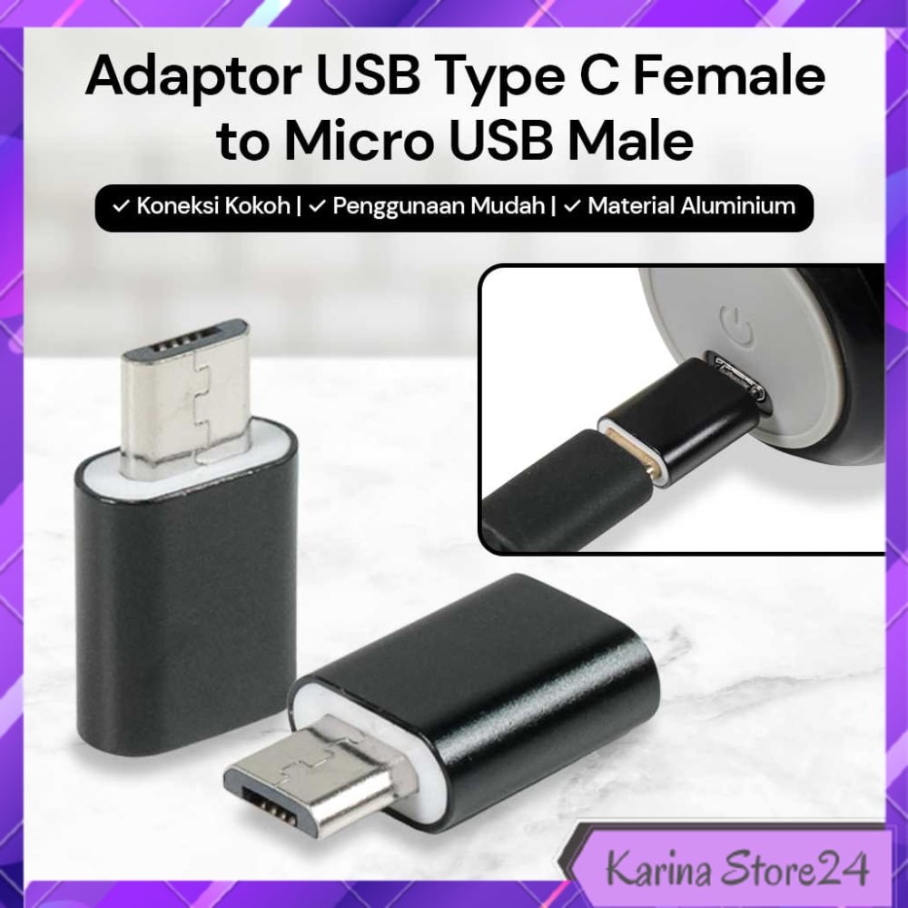 Jual Adaptor Usb Type C Female To Micro Usb Male Aluminium - Jm40 ...