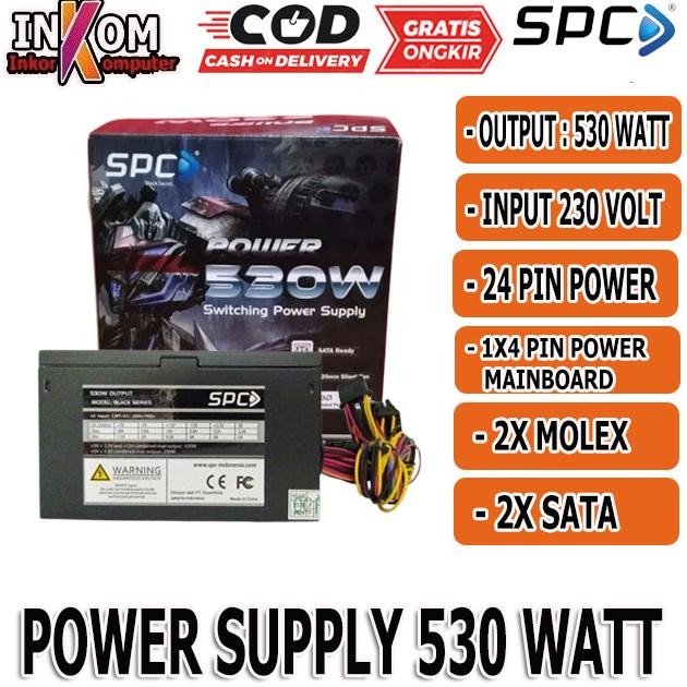 Jual Power Supply PC Gaming PSU 530watt Merk SPC | Shopee Indonesia