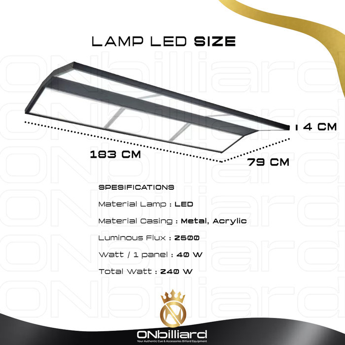 Jual New Ya Lampu Led Meja Billiard 6 Panel / 6 Led Lamp Biliyar Biliar ...