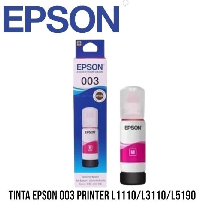 Jual TINTA PRINTER EPSON 003 MAGENTA ORIGINAL L1100 L1200 L3100 L3200 ...