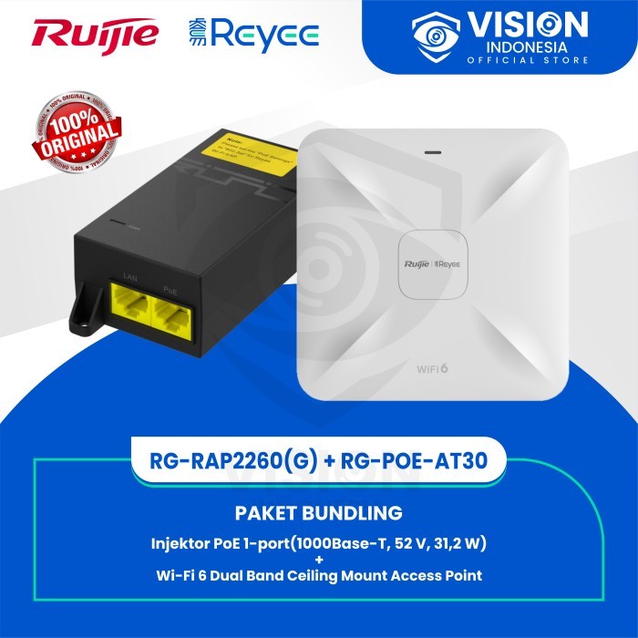 Jual PAKET RUIJIE RG-RAP2260(G) + RG-POE-AT30 Access Point + PoE ...