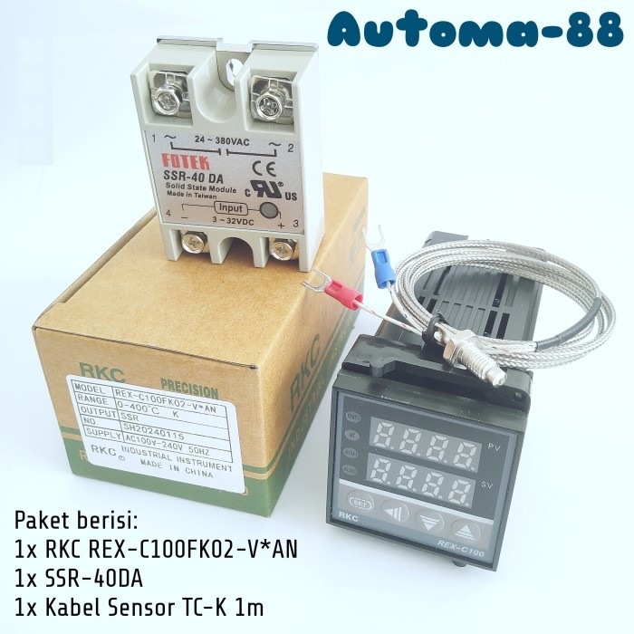 Jual Digital Pid Thermostat Temperature Rkc Rex-C100 Ssr 40A Termokopel-K | Shopee Indonesia