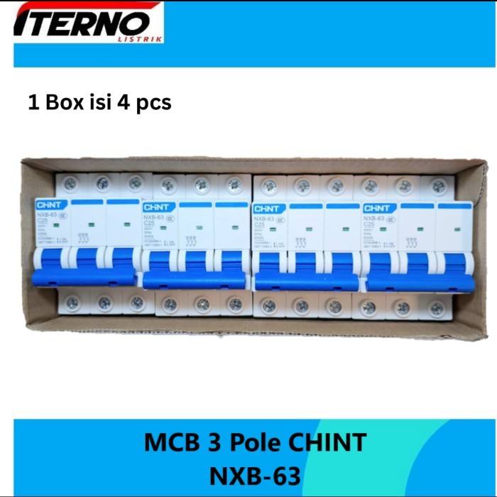 Jual Mcb Chint Nxb-63 3P 6A 10A 16A 20A 25A 32A 40A 50A 63A 6Ka Nxb63 | Shopee Indonesia