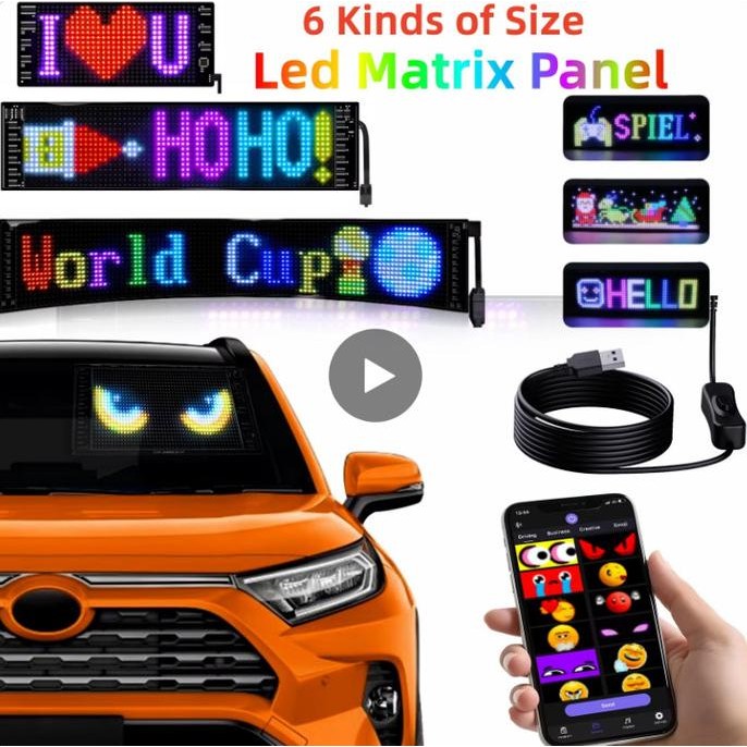 Jual LED Fleksibel Mobil Siap Pakai Running Text Lamp Colorful ...