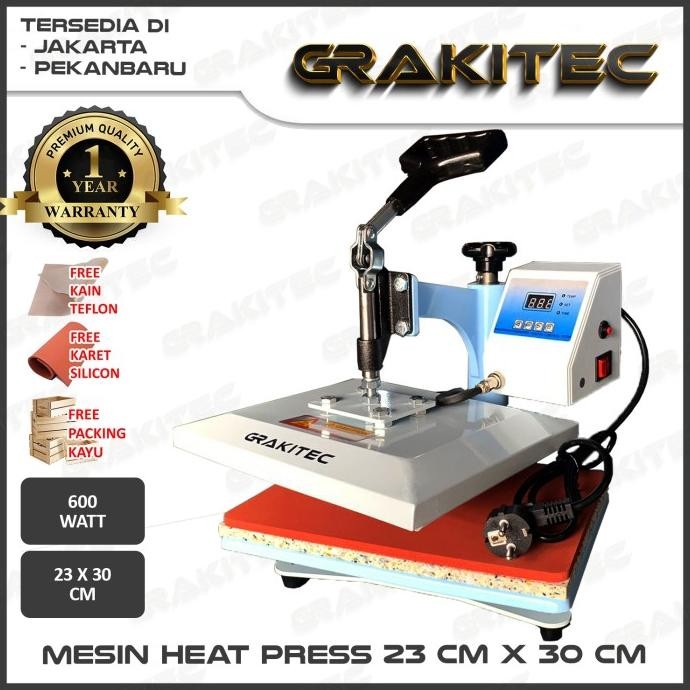 Jual harga mesin press sablon Mesin Heat Press 23 x 30 Kaos Sablon ...