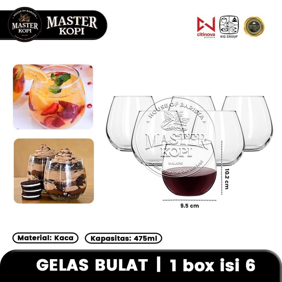 Jual Gelas Kaca Tuscany Toscano Gelas Bubble Bulat (1 Box isi 6 ...