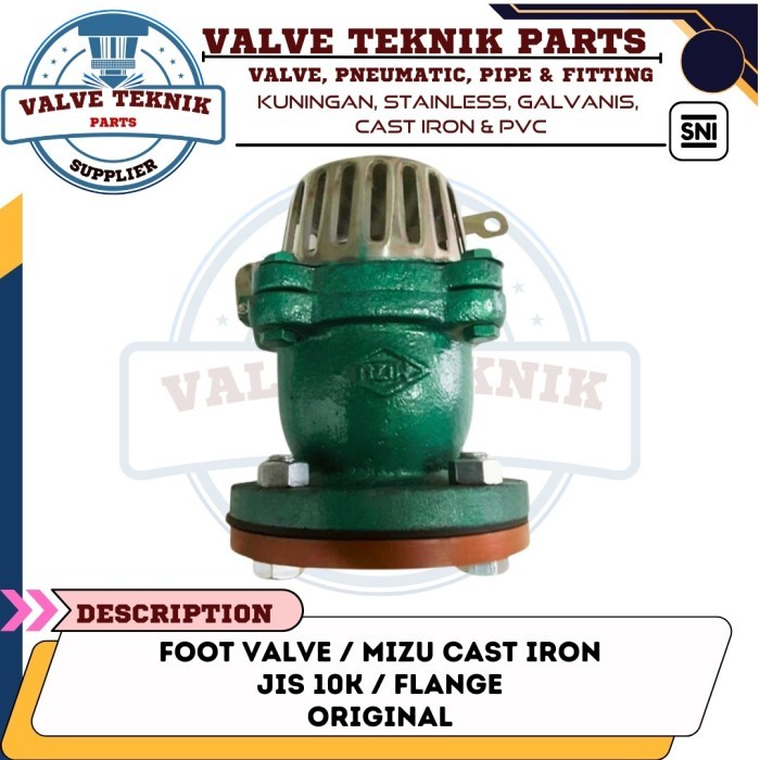 Jual FOOT VALVE MIZU CAST IRON 6" inch / FLANGE / ORIGINAL | Shopee ...