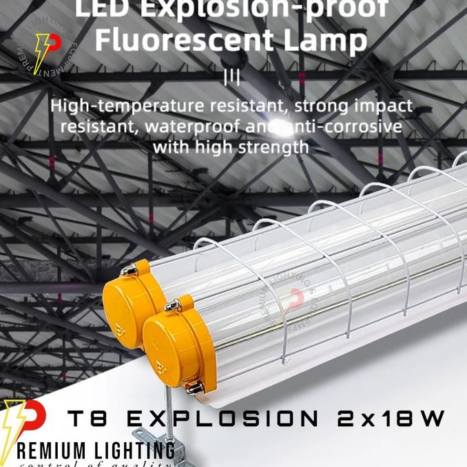 Jual Lampu kap TL Explosion proof LED 2x18W T8 36W Anti Ledak 120CM ...