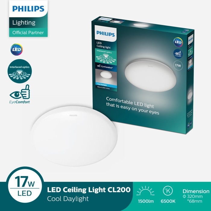 Jual Philips Lampu Baret LED Ceiling Cl200 17W 65K Putih | Shopee Indonesia