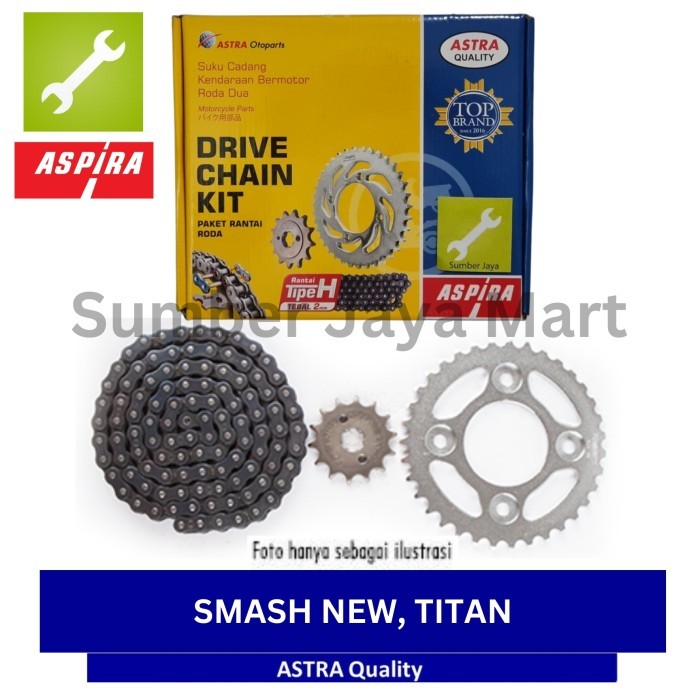 Jual PAKET DRIVE CHAIN GEAR SET SUZUKI SMASH NEW / TITAN ASPIRA ...