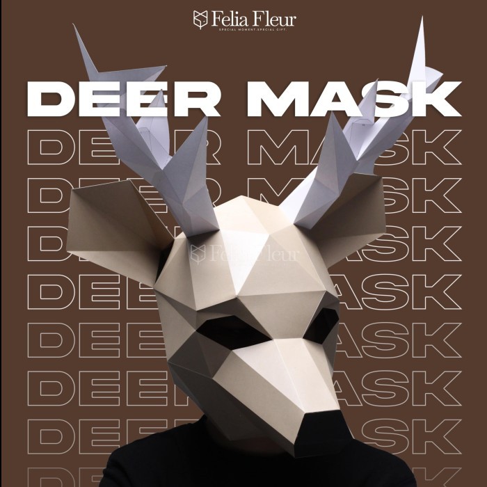 Jual Papercraft Topeng Rusa Deer Mask 3D Unik Acara Pesta Ulang Tahun ...