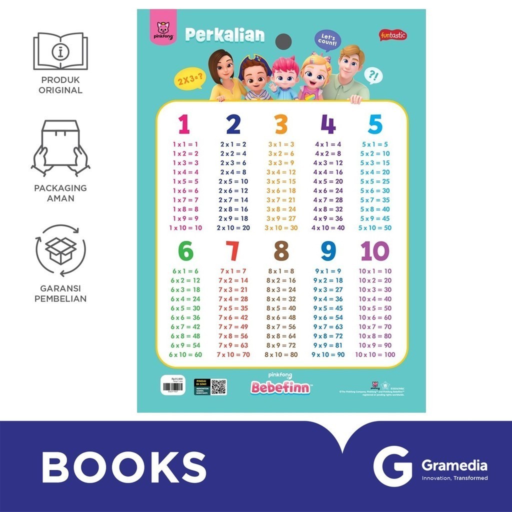 Jual Poster Bebefinn Angka & Perkalian | Shopee Indonesia