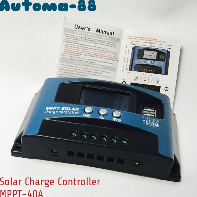 Jual MPPT Solar Charge Controller SCC-40A 12V 24V Battery charger ...
