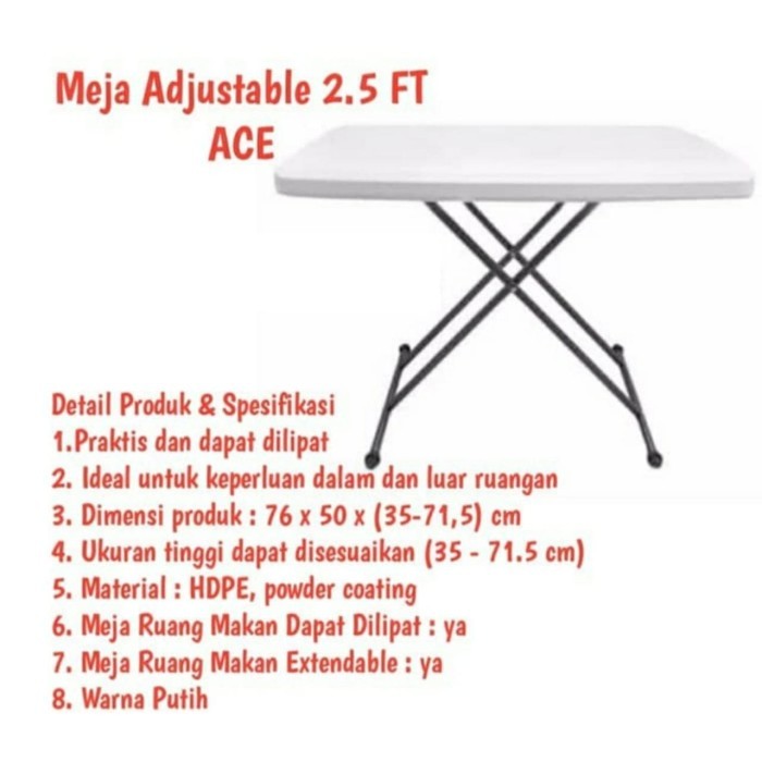 Jual Meja Lipat Ace Hardware Kualitas Premium Meja Kasur Meja Makan ...