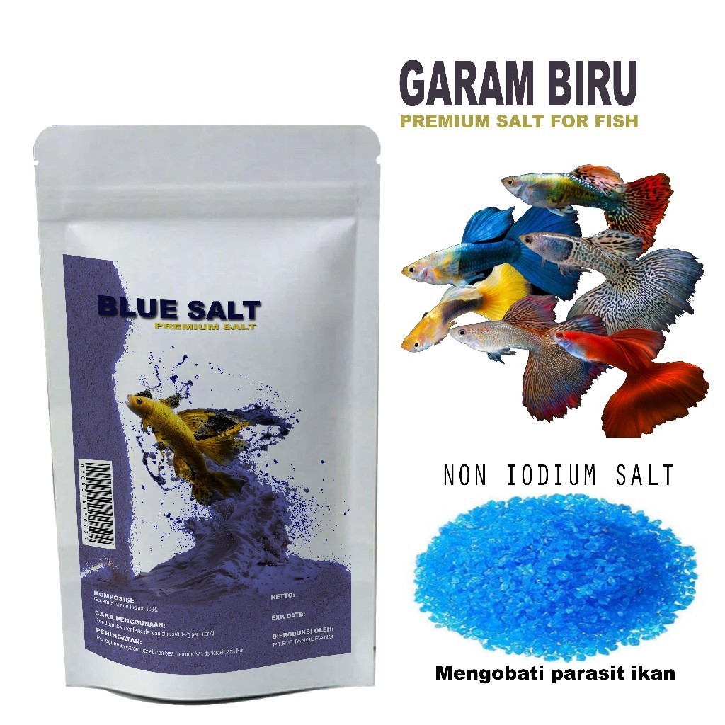 Jual Garam ikan biru blue salt penghilang jamur ikan 100g sampai 1Kg ...
