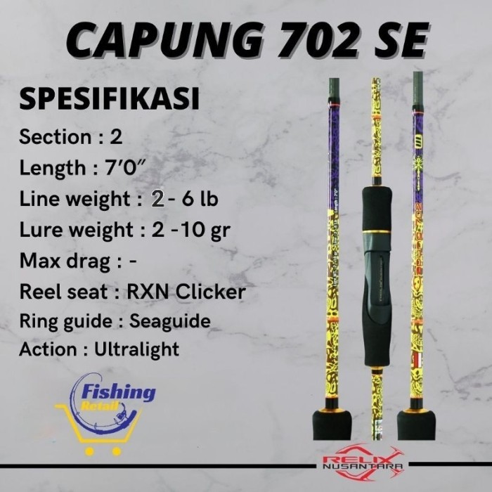 Jual Joran Relix Nusantara Capung 702 SE Spinning 2-6lb | Shopee Indonesia