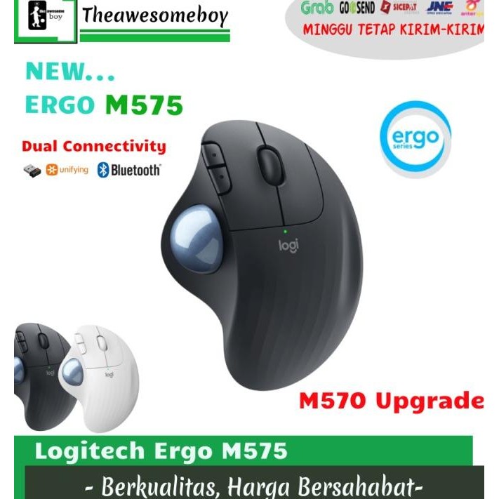 Jual BEBAS ONGKIR - Logitech Ergo M575 Wireless Dual Mode Bluetooth ...