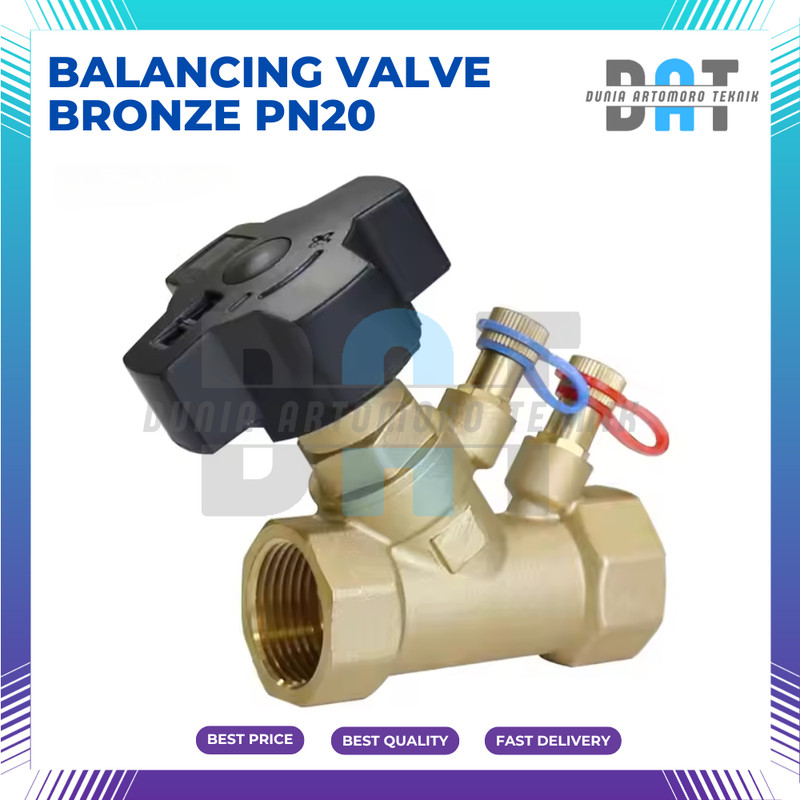 Jual 1 1/2" Static Balancing Valve Bronze Double Regulating Balance ...