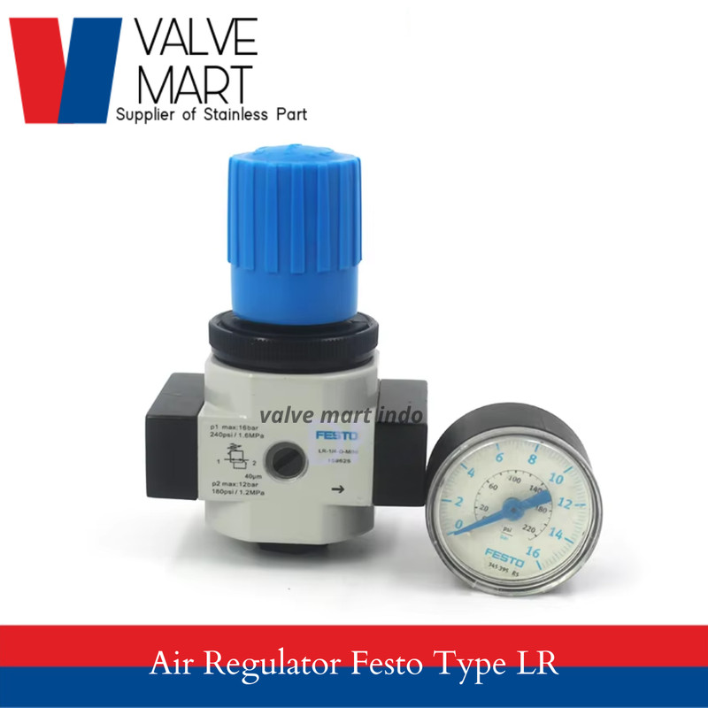 Jual LR-1/4-D-MINI Pneumatic Air Pressure Regulator Festo Pengatur ...