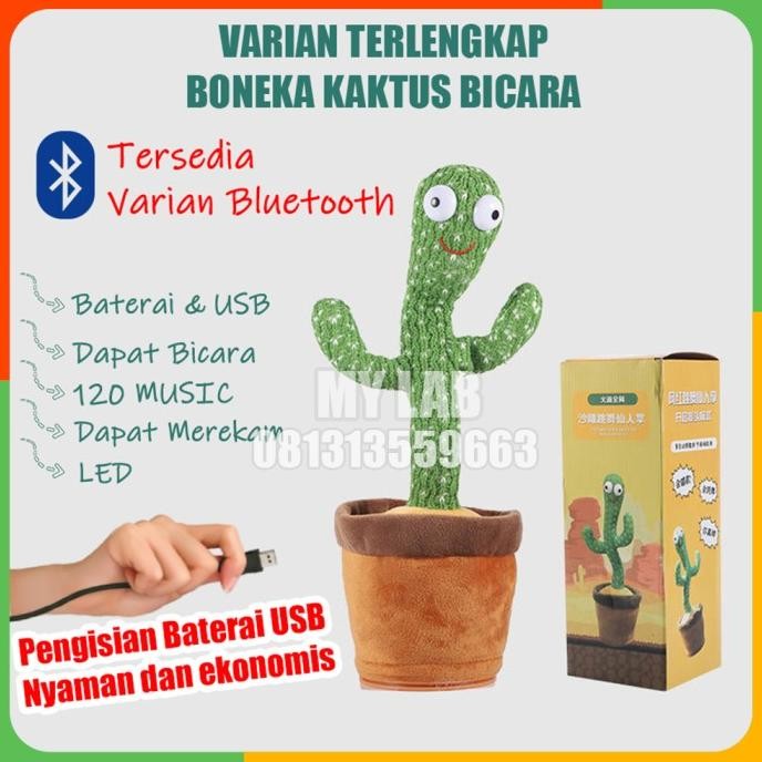 Jual Boneka Kaktus Bicara Menari Lampu LED Musik / Dancing Cactus Toy ...